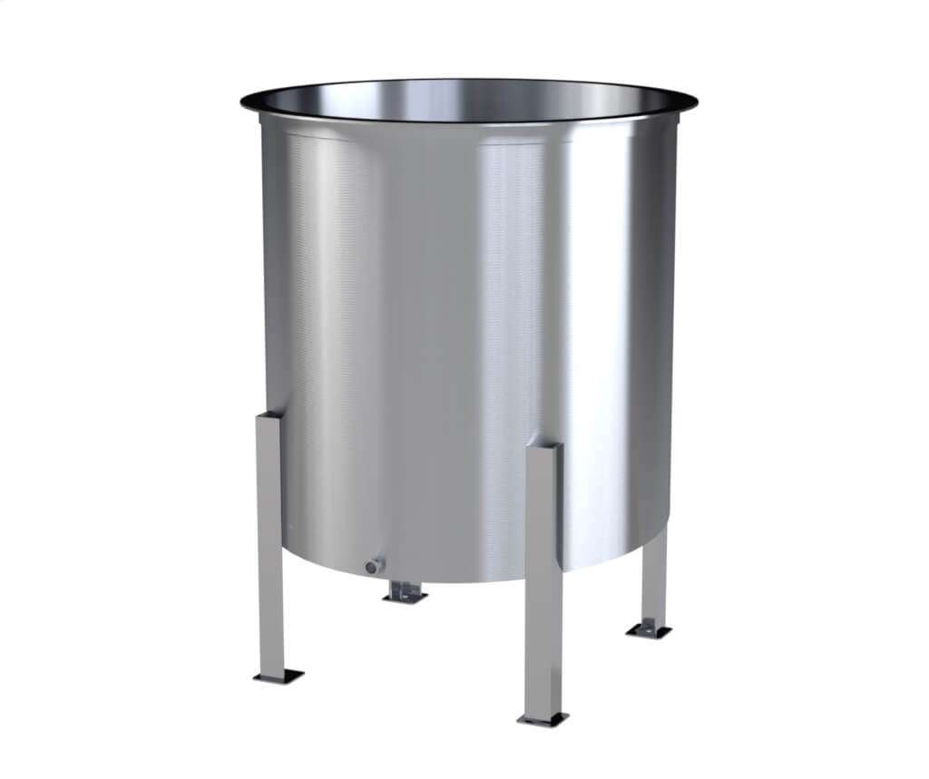 38 Gallon Sanitary Slopping Bottom Mixing Tank | IMC Mixers